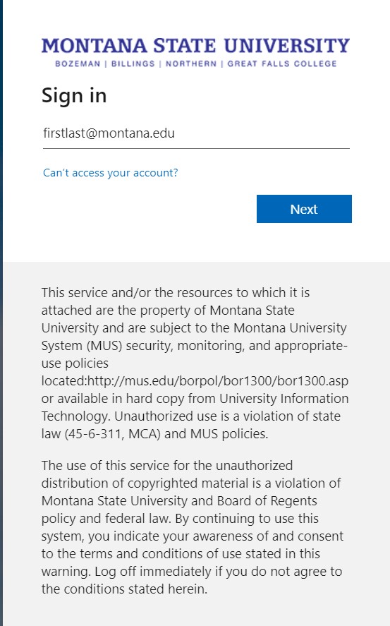 Login - UIT | Montana State University